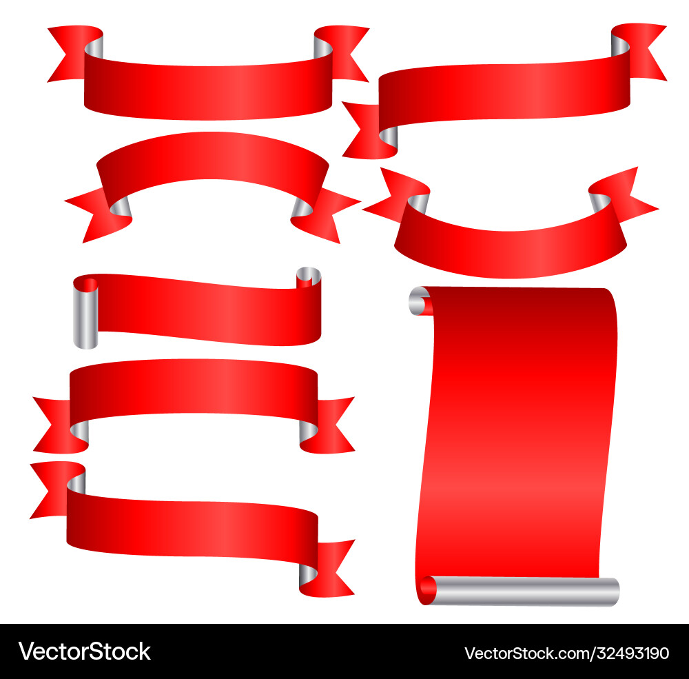 Red gradient ribbon Royalty Free Vector Image - VectorStock