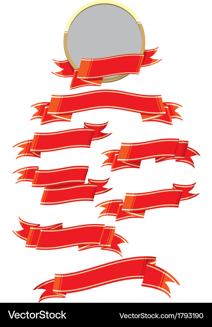 Red ribbon set Royalty Free Vector Image - VectorStock