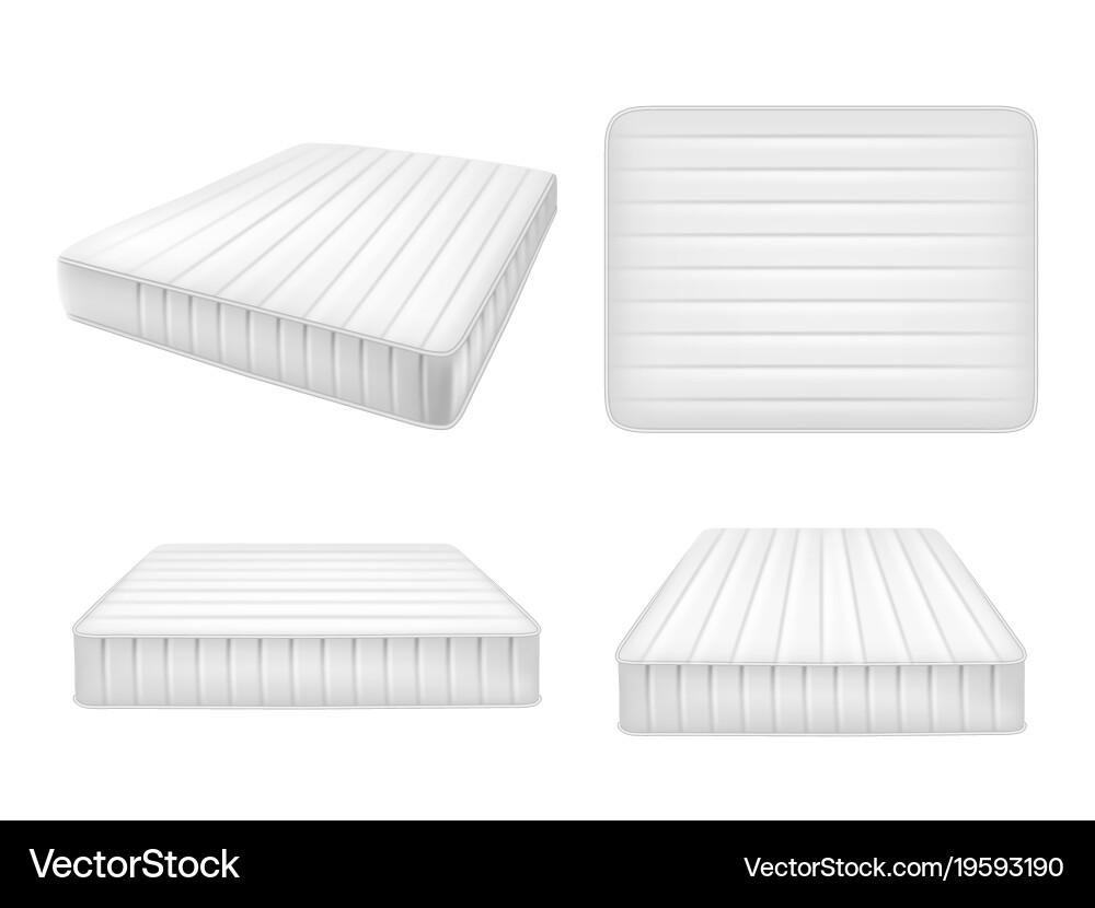 White bed mattresses set realistic Royalty Free Vector Image