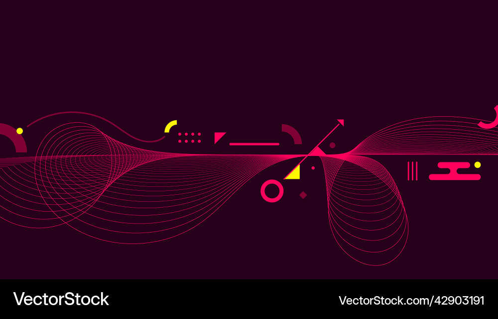 Abstract background red wavy dynamic lines Vector Image