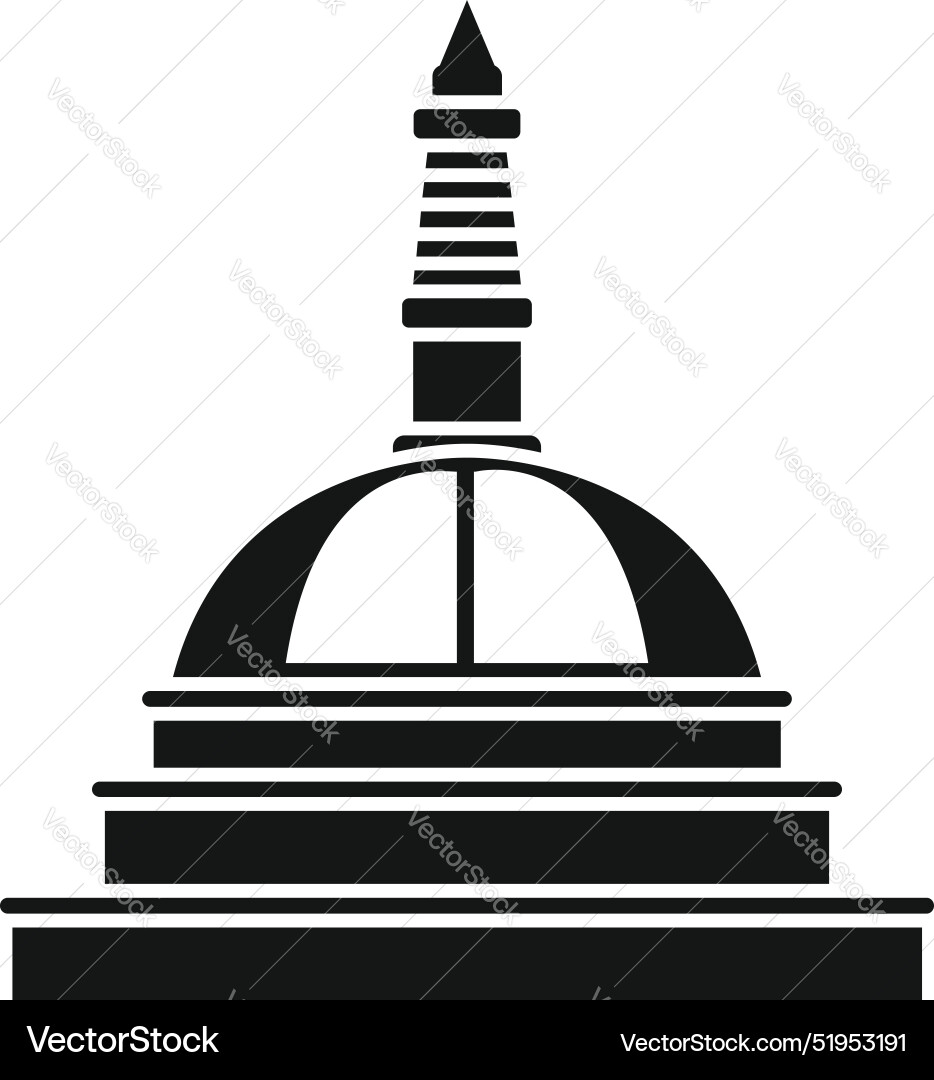 Ancient buddhist stupa standing tall in simple Vector Image
