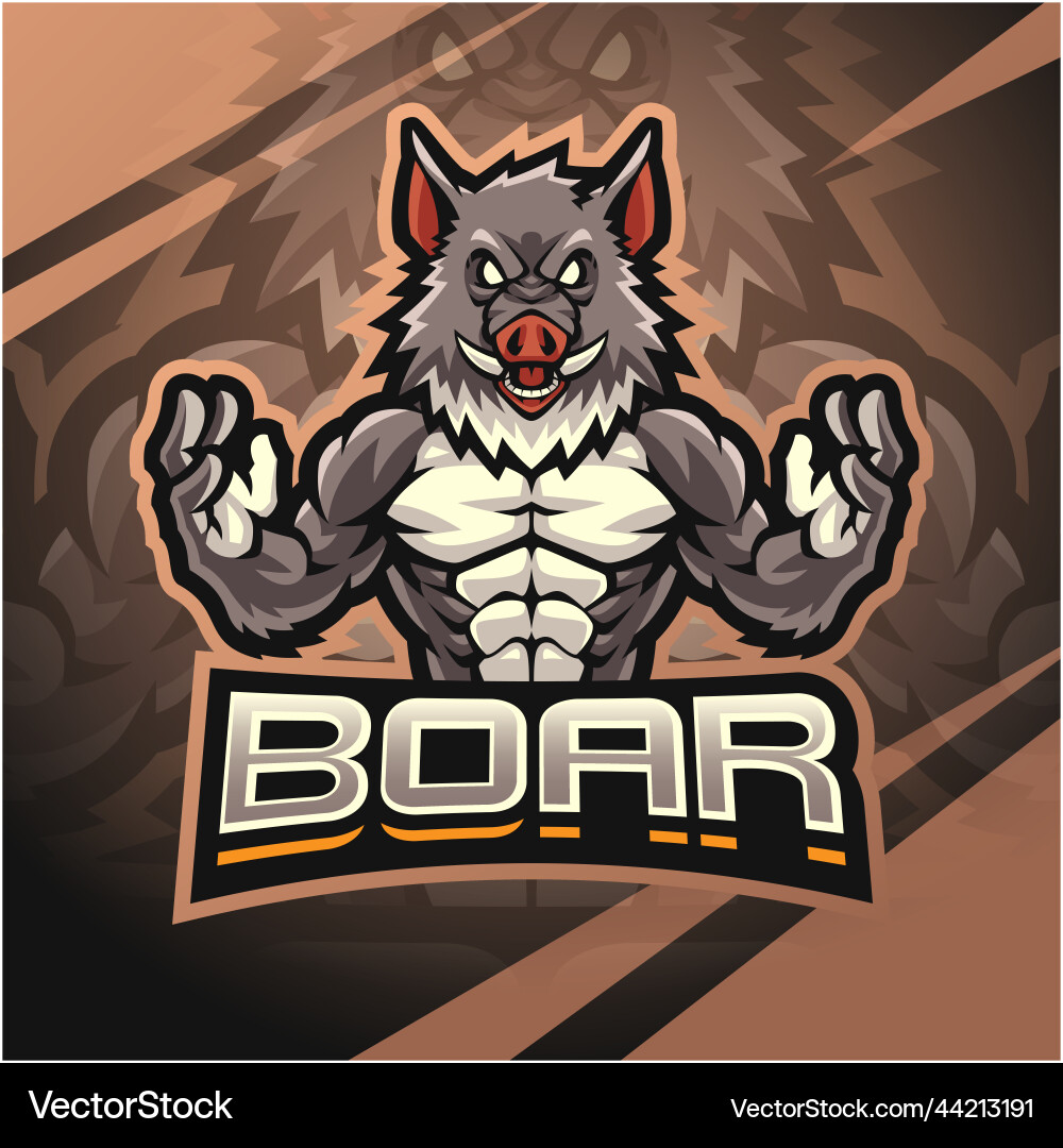 Boar Fighter Mascot Logo Royalty Free Vector Image