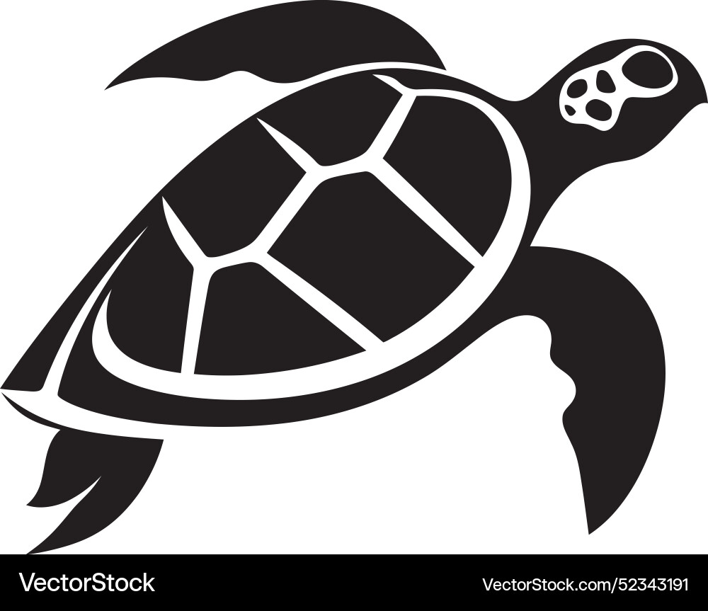 Chic simplicity black turtle designintricate Vector Image
