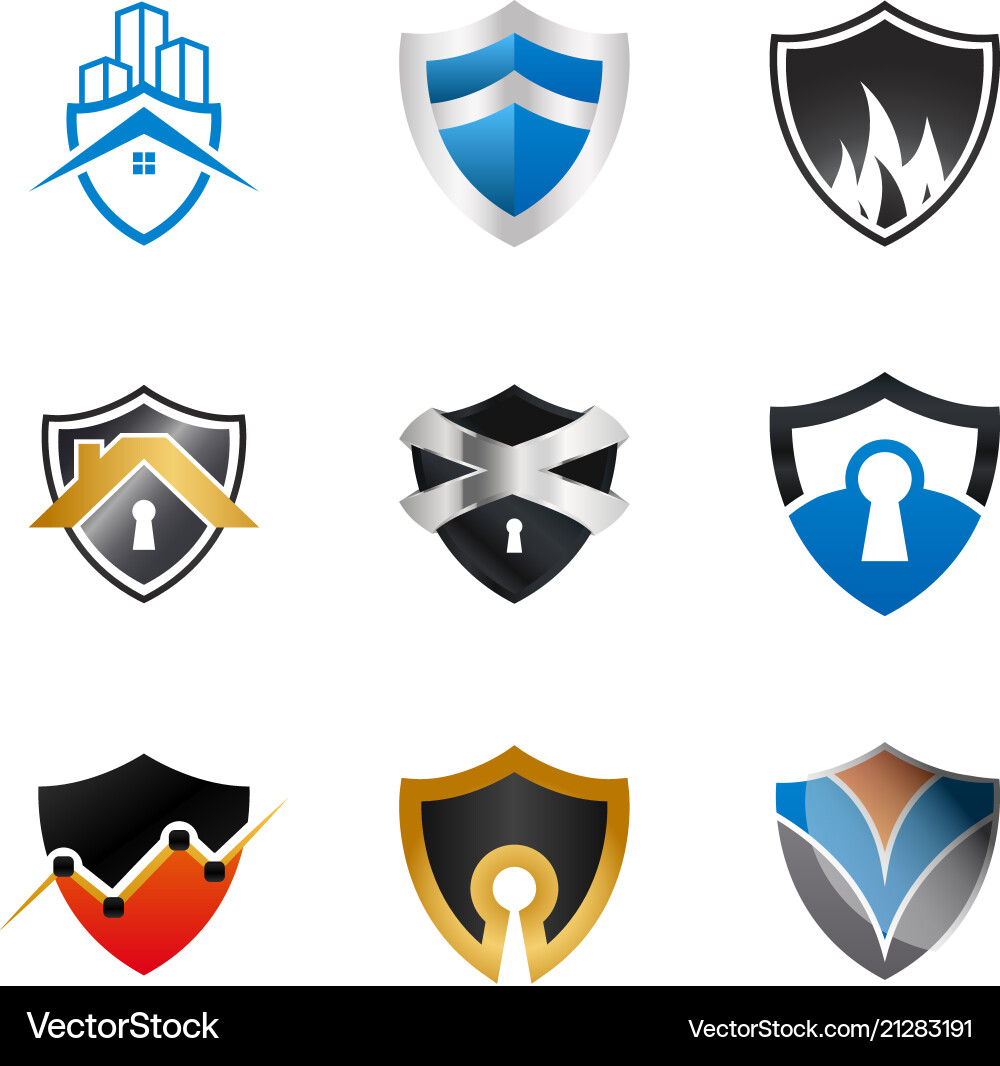 Collection of abstract shield logo design Vector Image