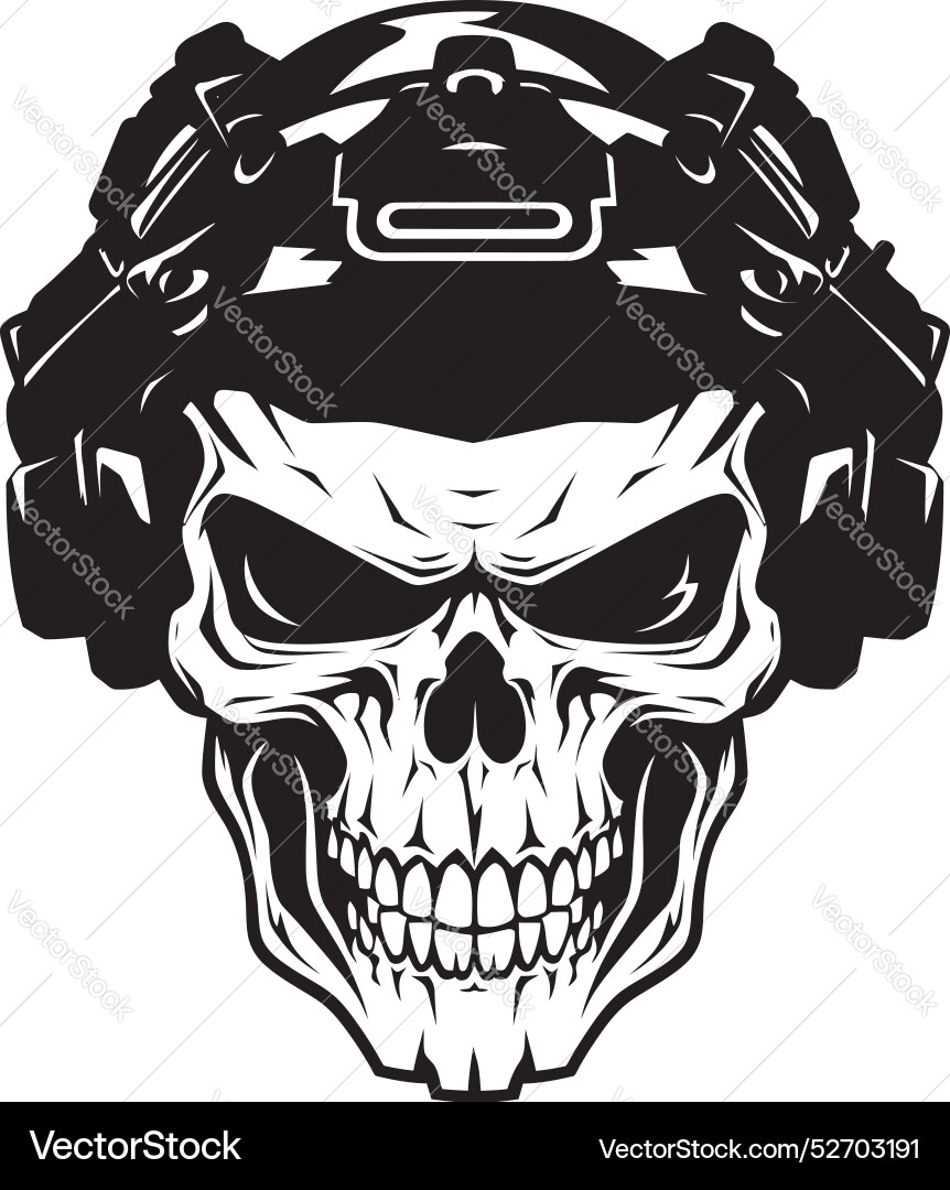 Combat cognition emblematic of tactical skull Vector Image