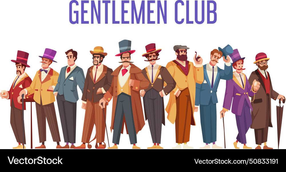 Gentlemen club cartoon Royalty Free Vector Image