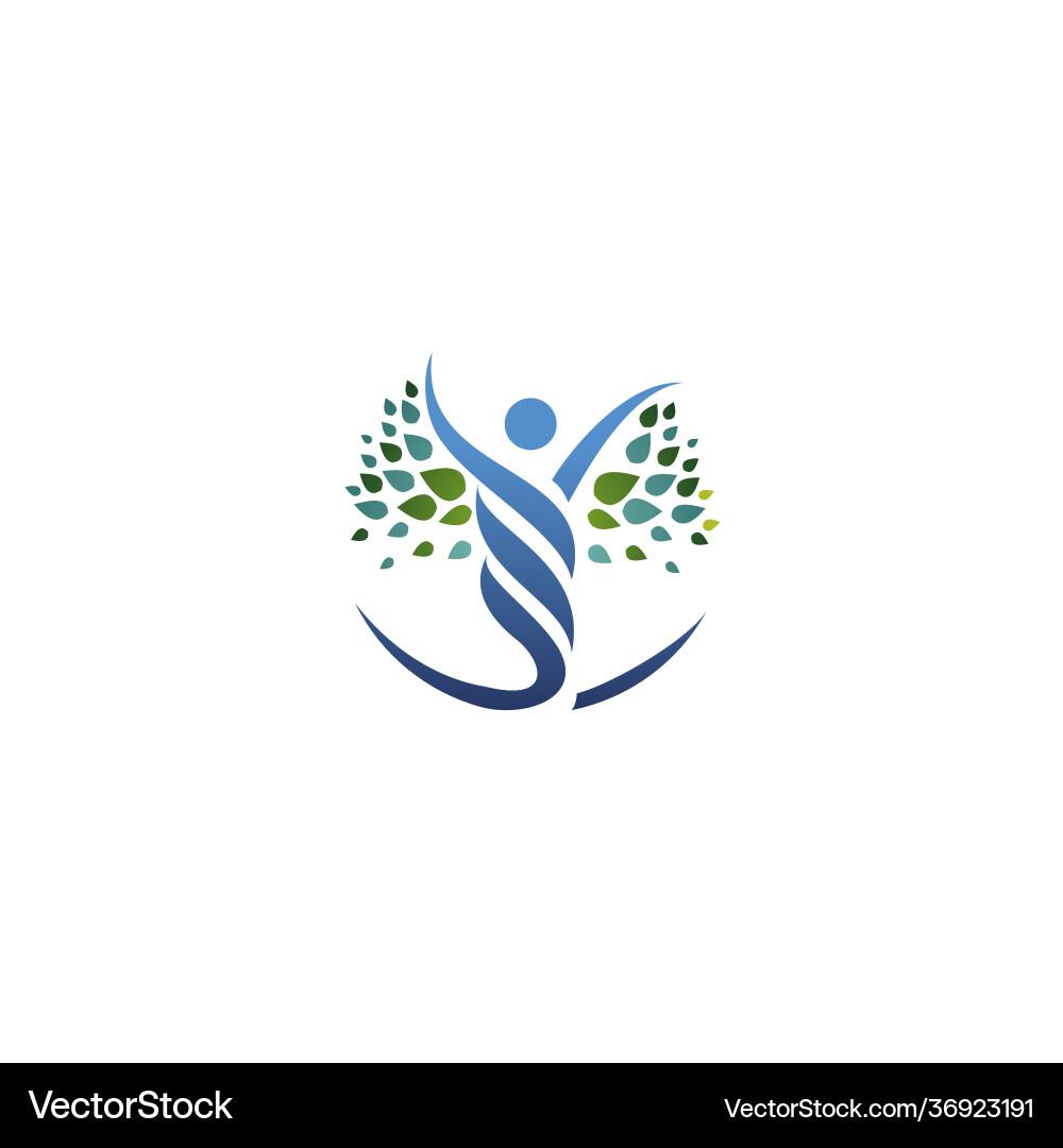 Human in a tree medical logo spine surgery Vector Image