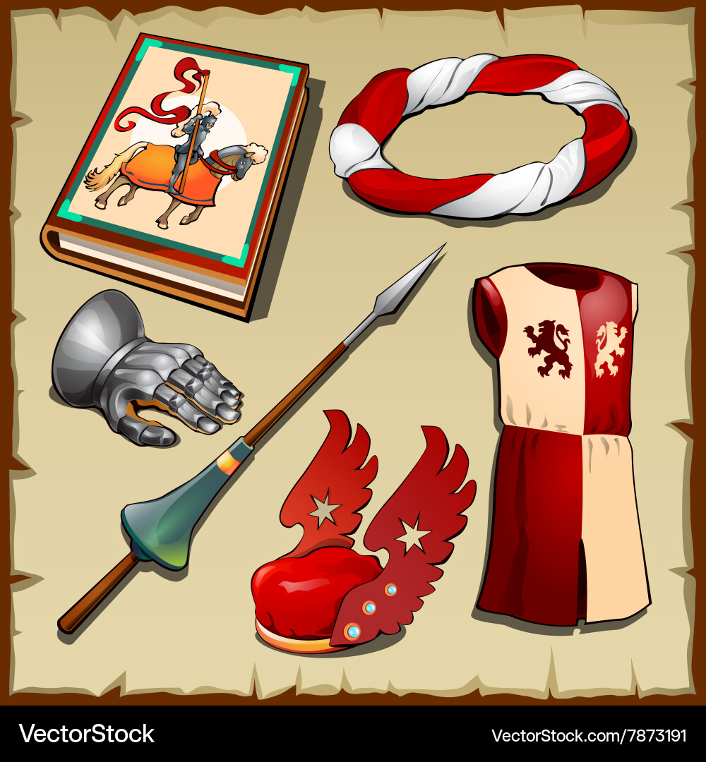 Knight different items of the middle ages Vector Image