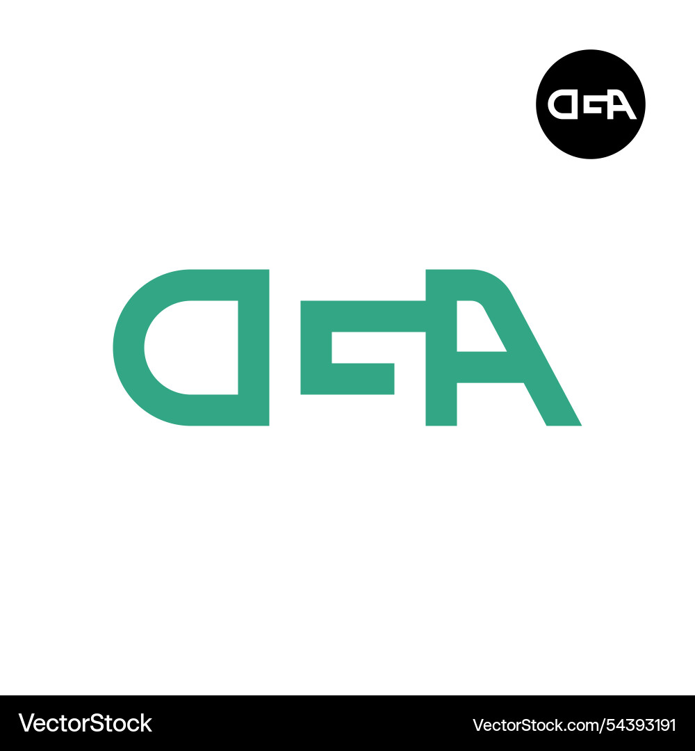 Letter dga logo negative space Royalty Free Vector Image