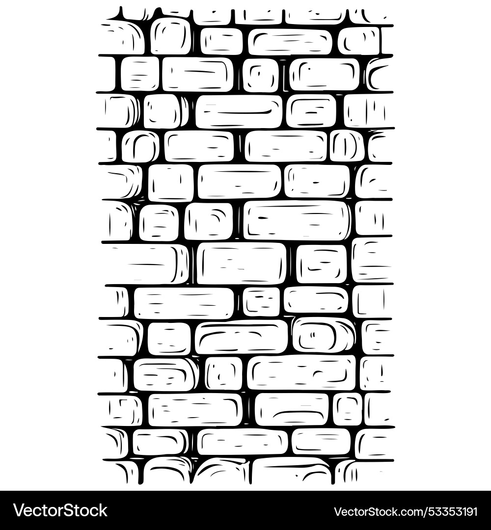 Monochrome cartoon brick wall drawing line head Vector Image