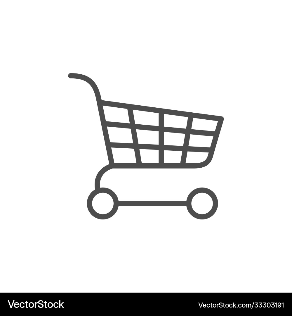Shopping cart line outline icon Royalty Free Vector Image