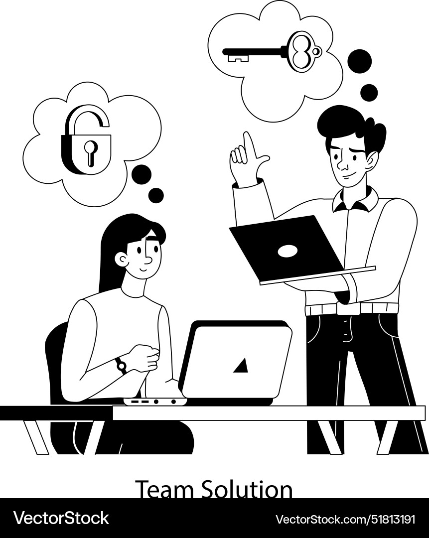 Team solution Royalty Free Vector Image - VectorStock
