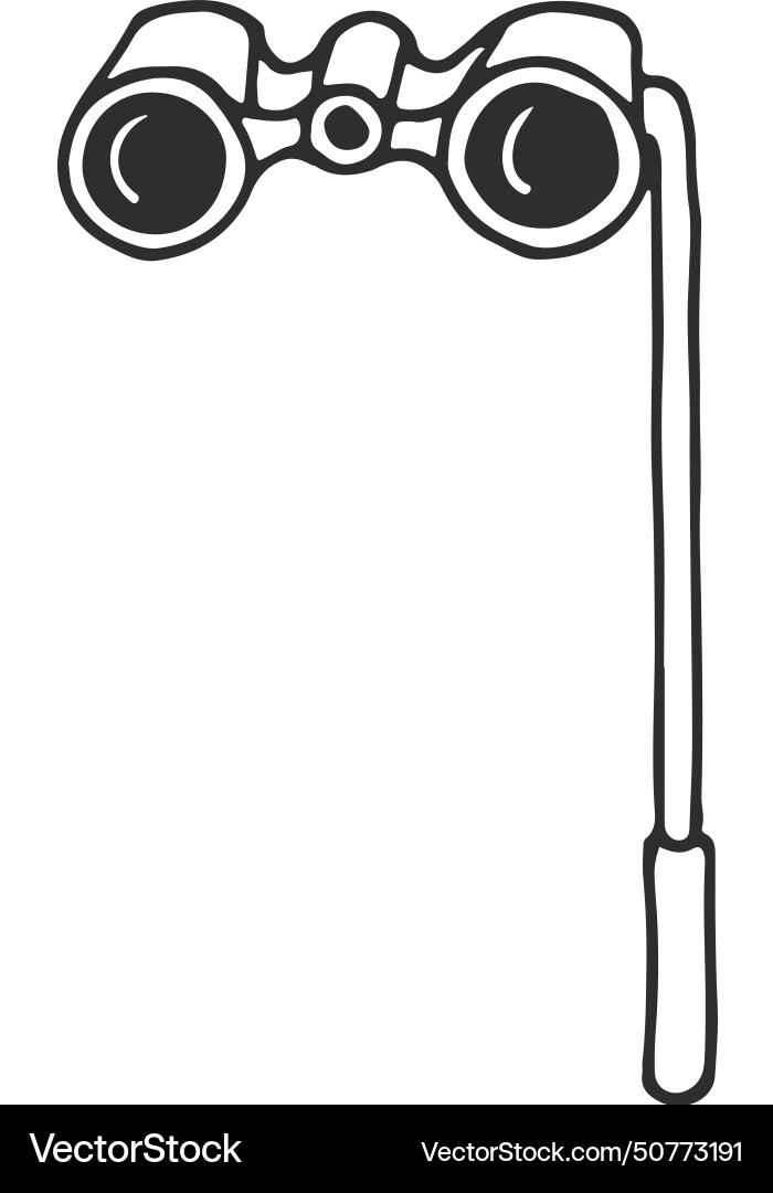 Theater binoculars doodle vintage opera glasses Vector Image