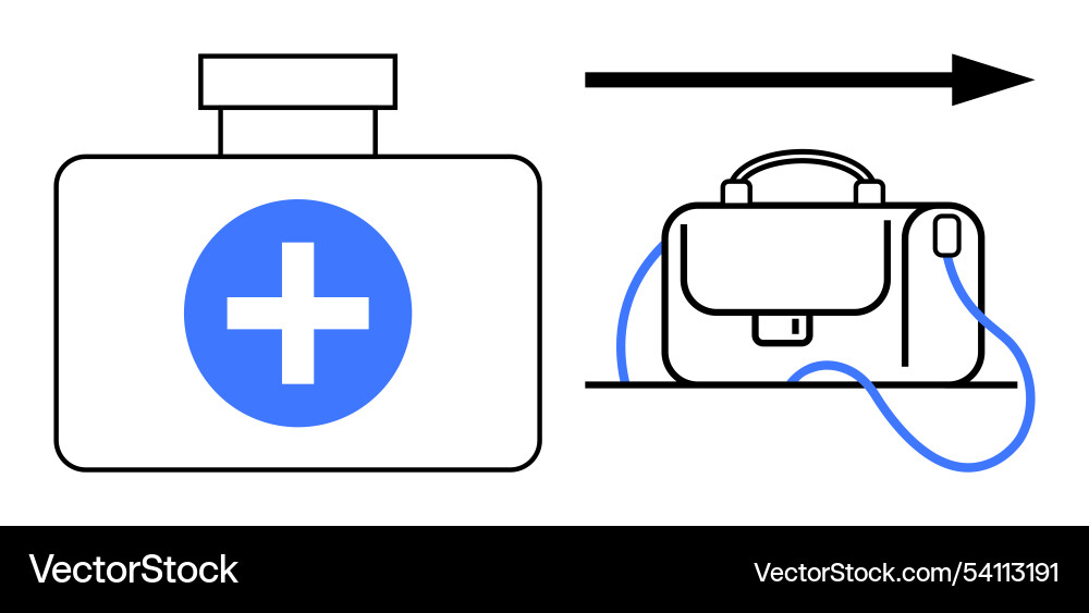 Transition from medical first aid to office work Vector Image