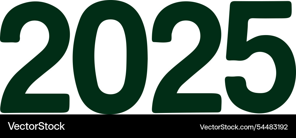 2025 new year icon on white background flat style Vector Image