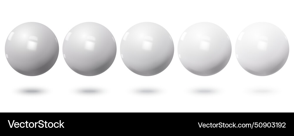 3d gray realistic balls with shadow spheres Vector Image