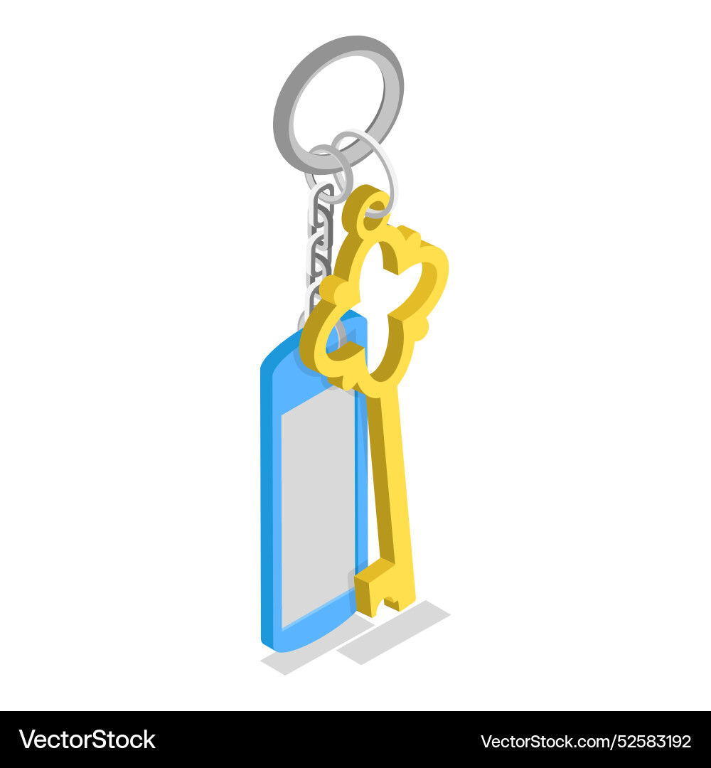 3d isometric flat of key sets Royalty Free Vector Image