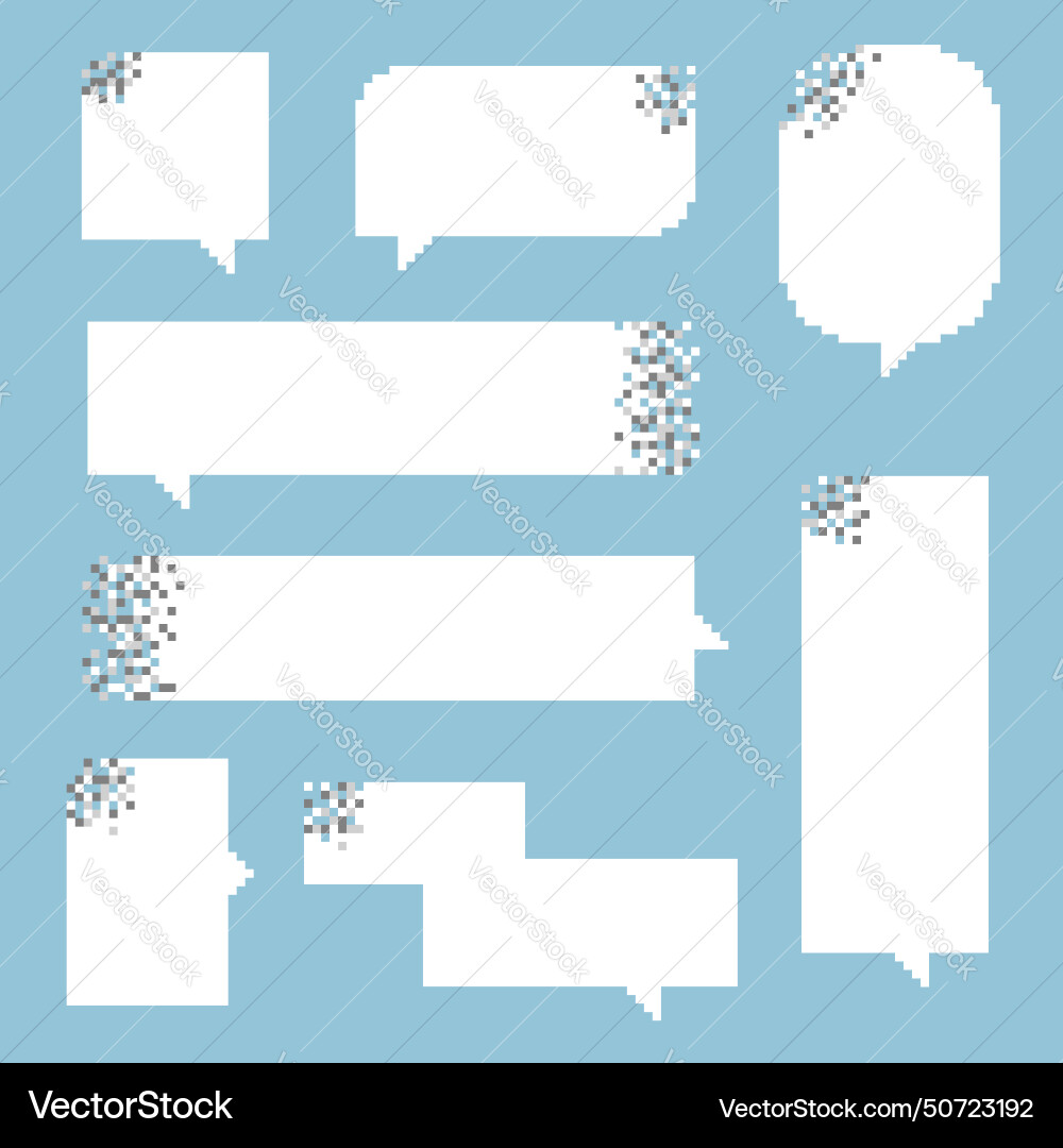 8bit pixel speech bubble balloon Royalty Free Vector Image
