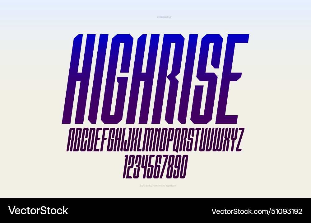 Bold and massive condensed heavy geometric font Vector Image