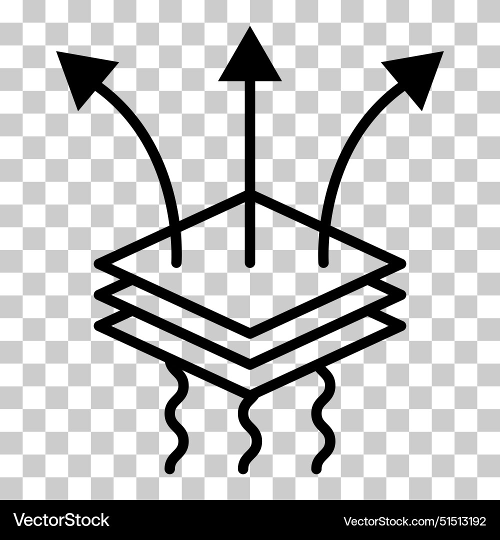 Breathable resistant icon waterproof material Vector Image