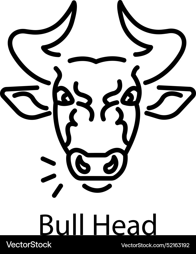 Bull head Royalty Free Vector Image - VectorStock