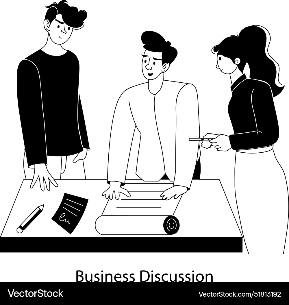 Business discussion Royalty Free Vector Image - VectorStock