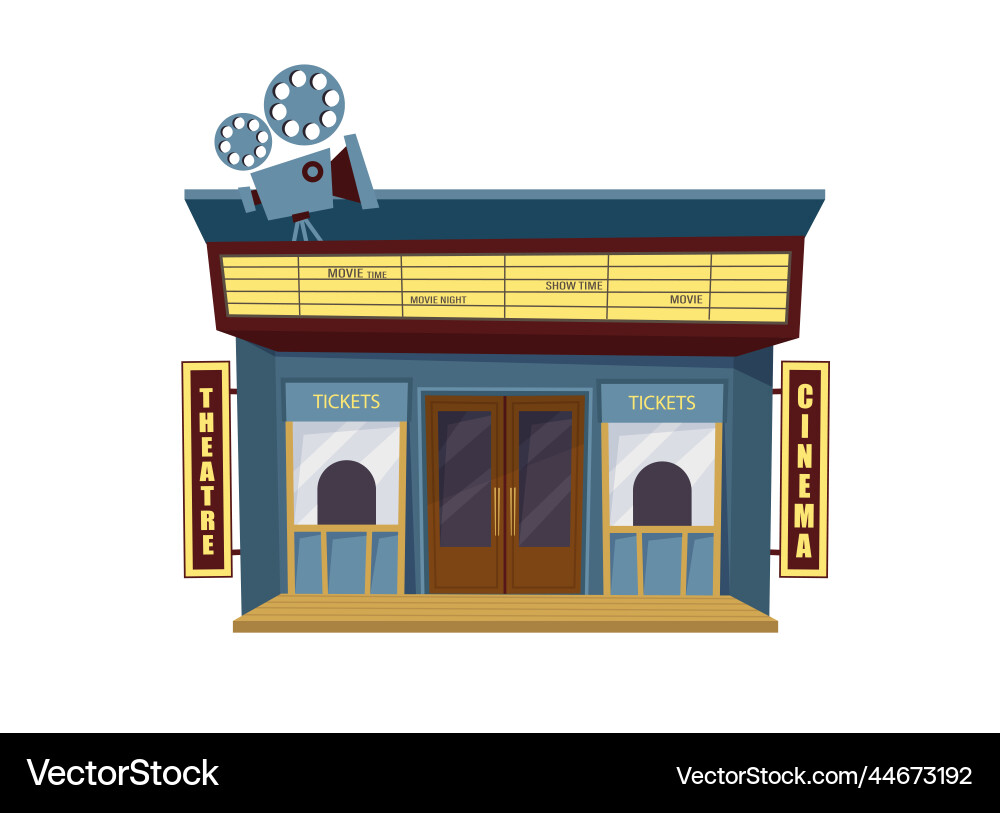 Cinema building isolated Royalty Free Vector Image
