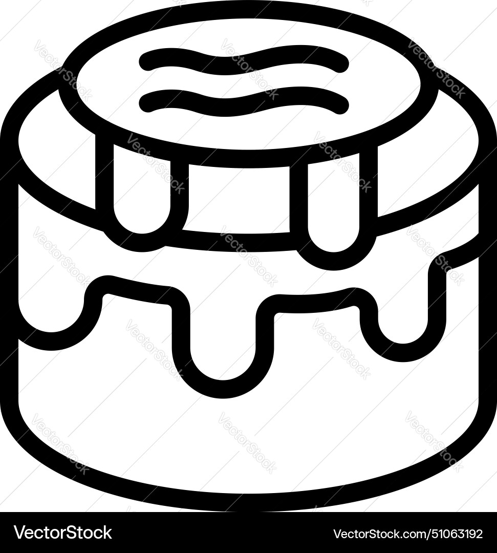 Cinnamon roll bun icon outline baked Royalty Free Vector