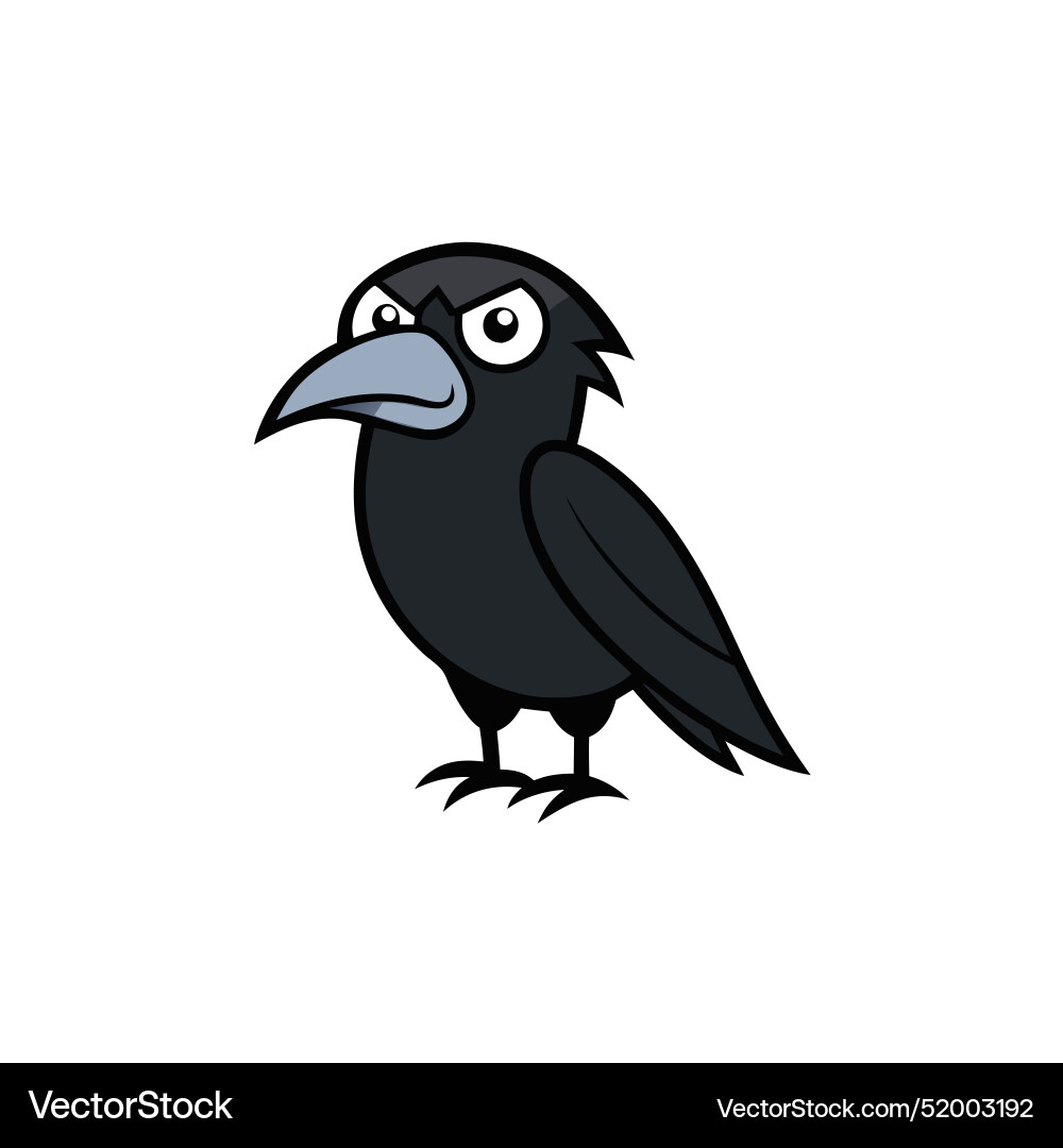 Common raven bird angry icon Royalty Free Vector Image