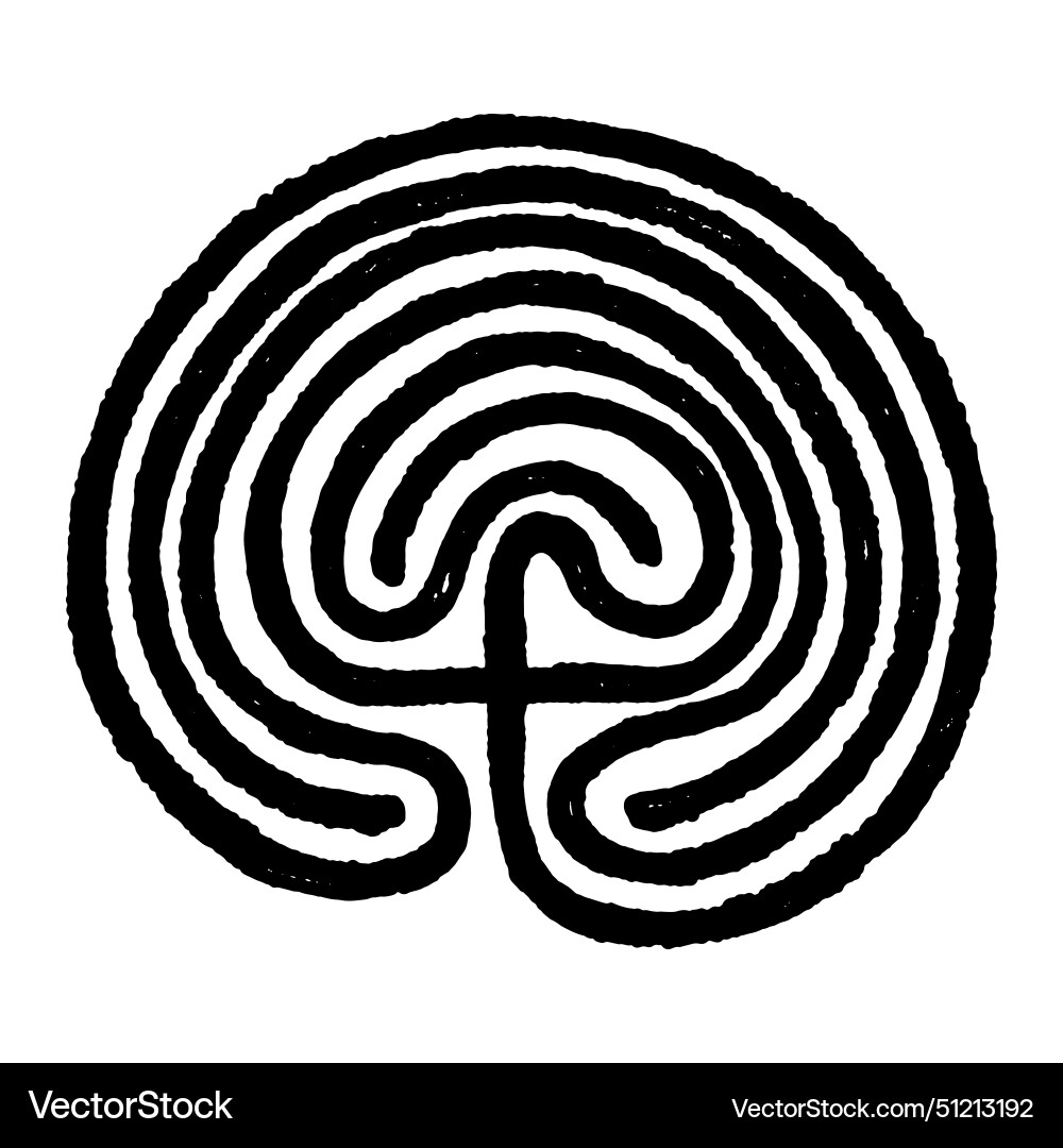 Crete traditional symbol cretan labyrinth line Vector Image