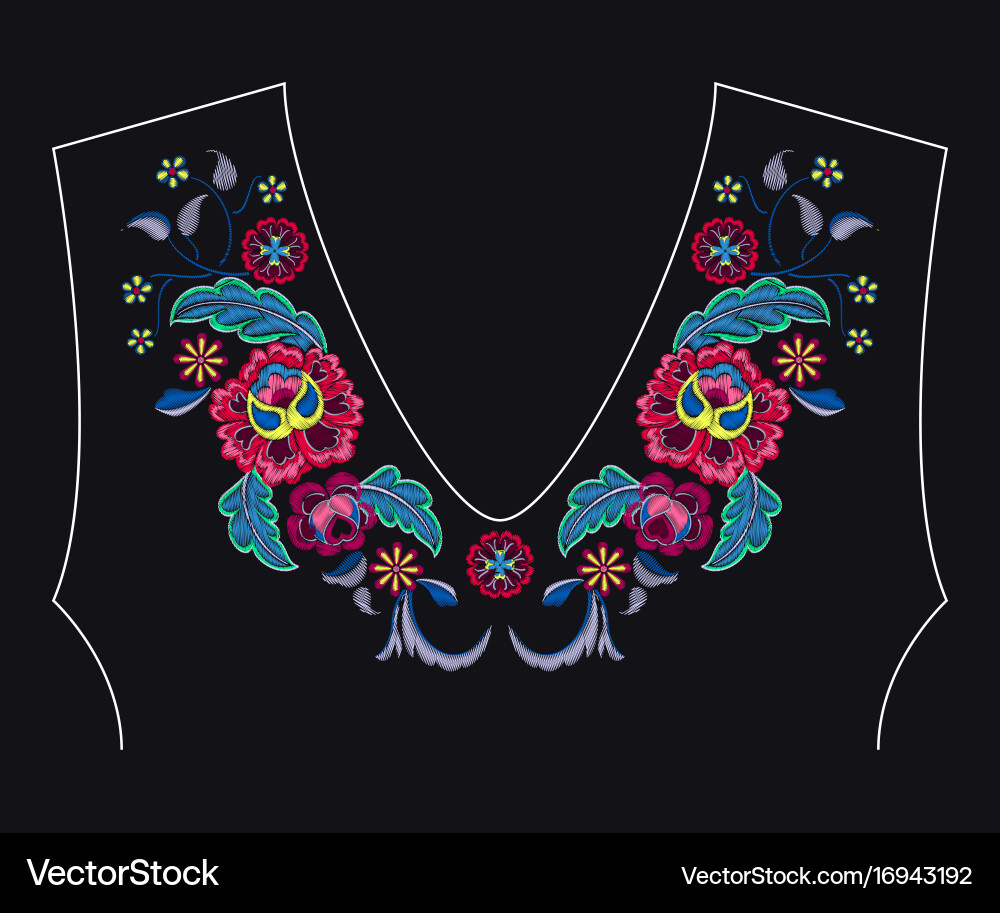 Embroidery pattern for design Royalty Free Vector Image