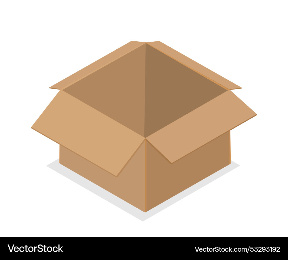 Isometric cardboard box carton open package Vector Image