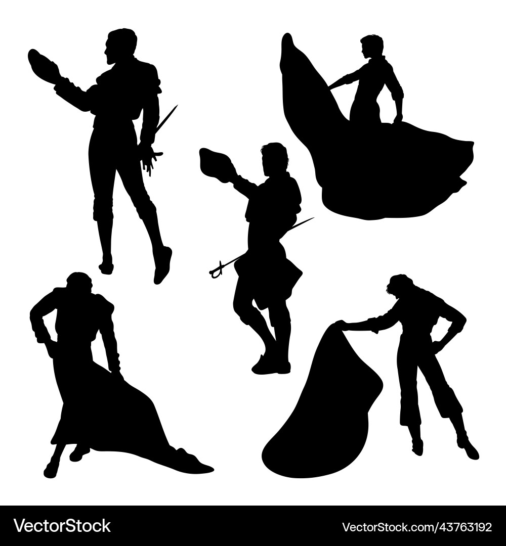 Matador silhouettes Royalty Free Vector Image - VectorStock