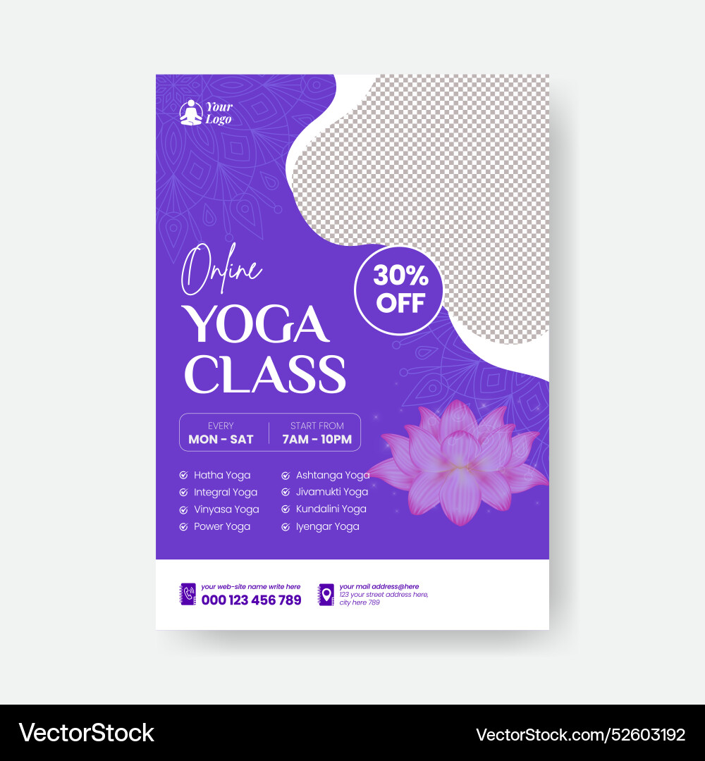 Modern yoga flyer meditation flyer template design