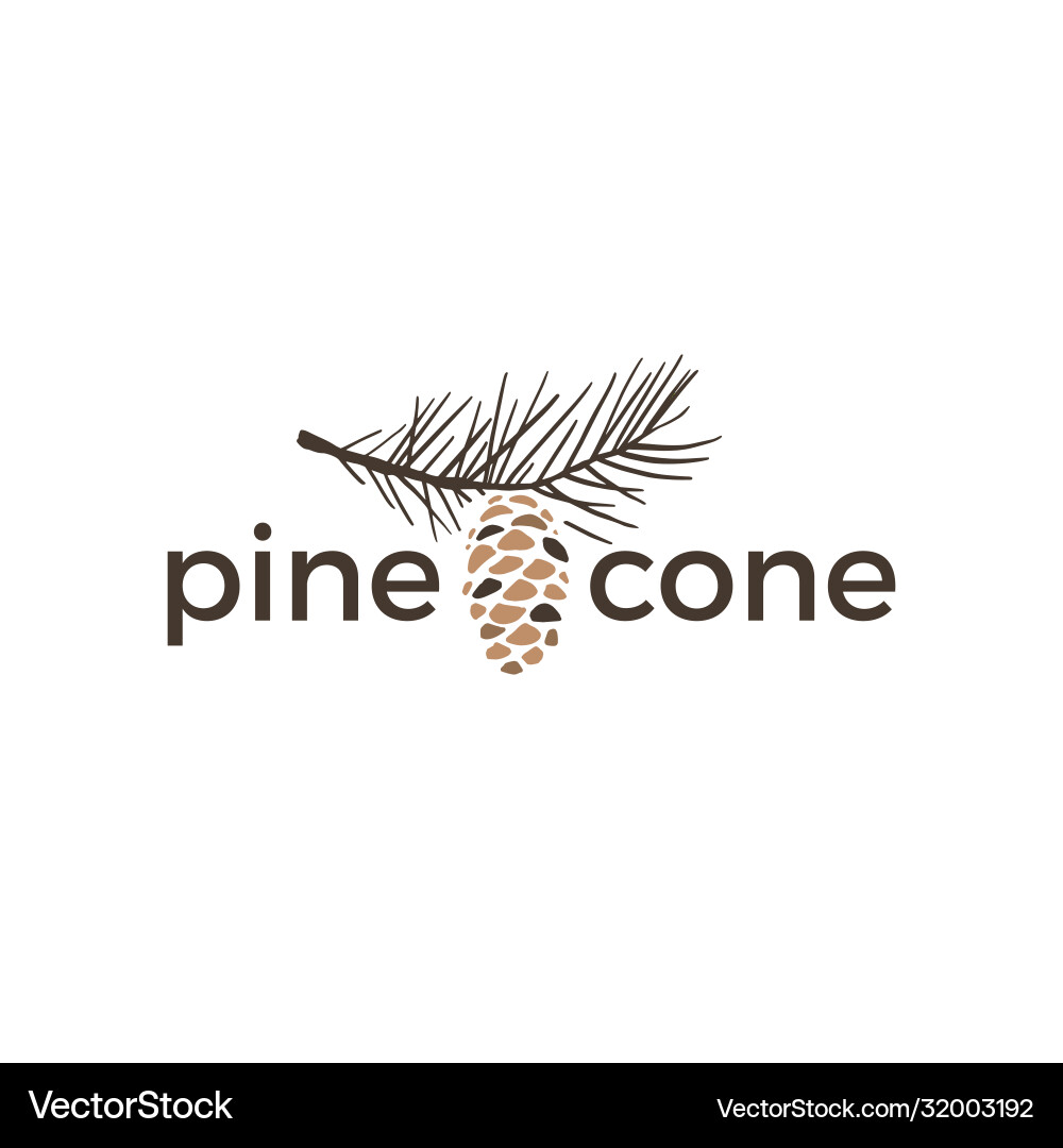 Pine cone vintage retro logo icon Royalty Free Vector Image