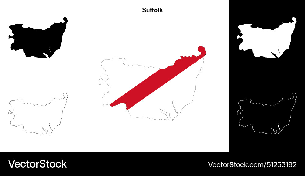Suffolk outline map Royalty Free Vector Image - VectorStock