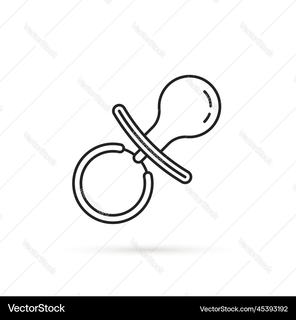 Thin line black pacifier icon like baby toy Vector Image