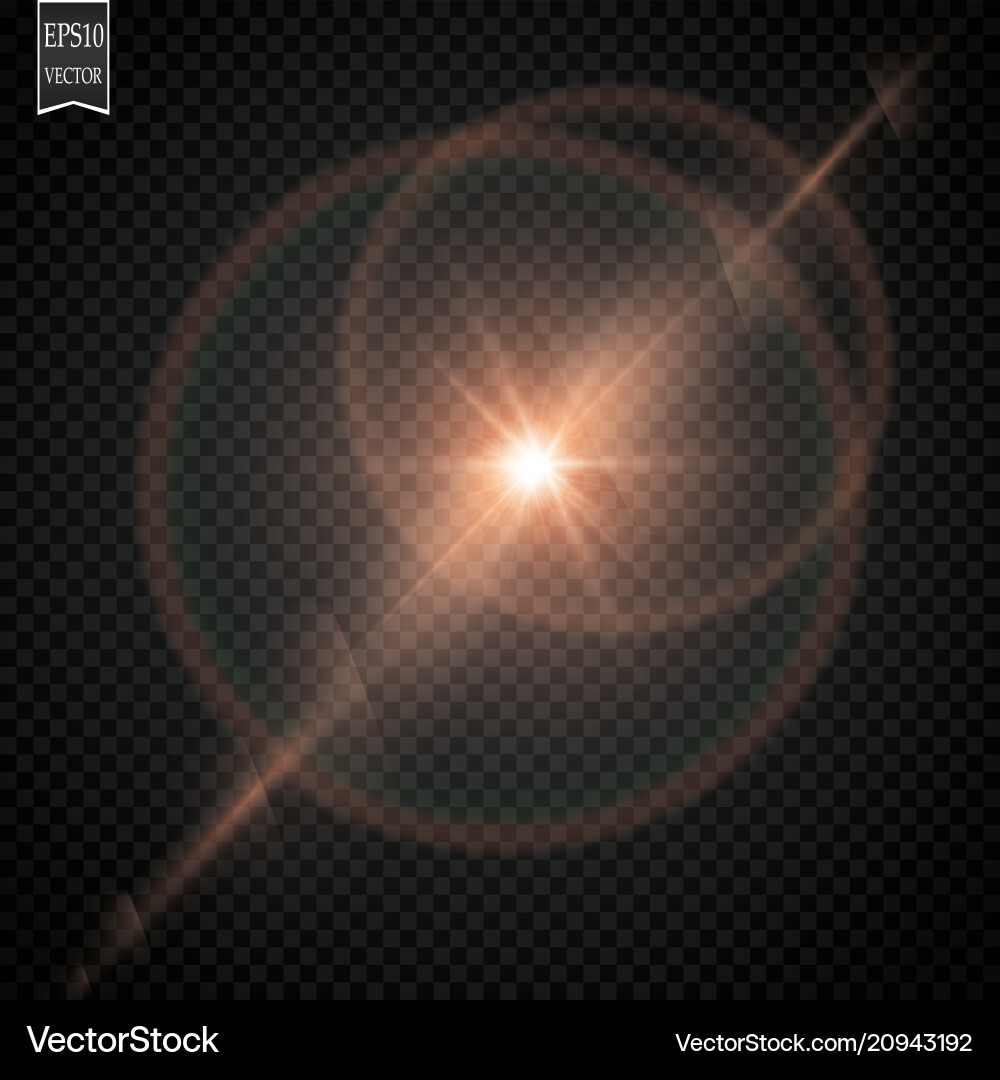 Transparentes Sonnenlicht Speziallinsen-Flack Vektorbild
