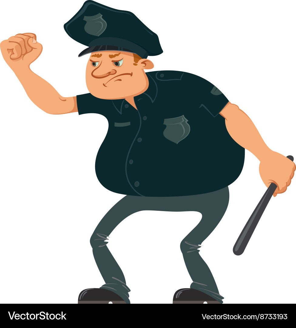 Angry police officer Royalty Free Vector Image
