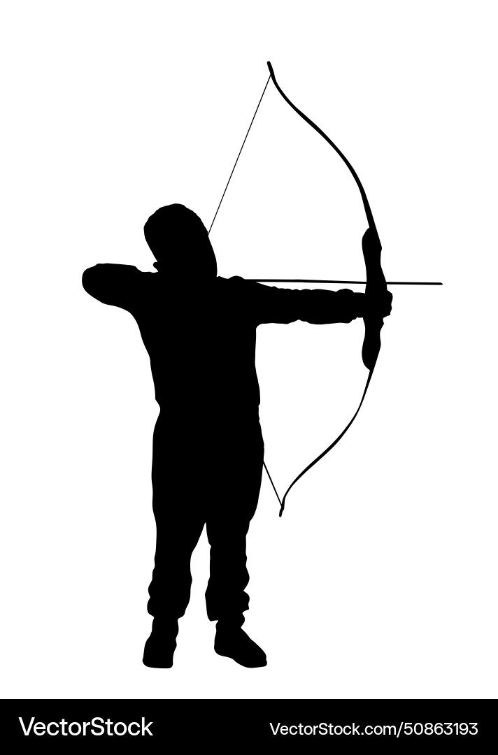 Archer boy silhouette isolated Royalty Free Vector Image