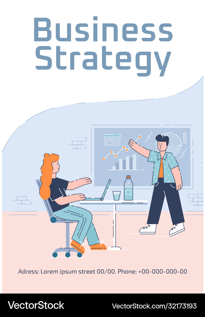 Business strategy poster template Royalty Free Vector Image