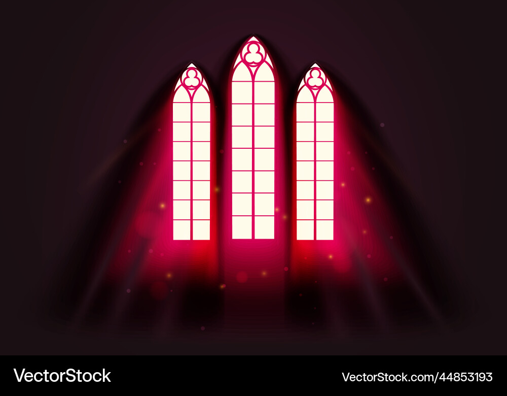Church window with creepy red light Royalty Free Vector