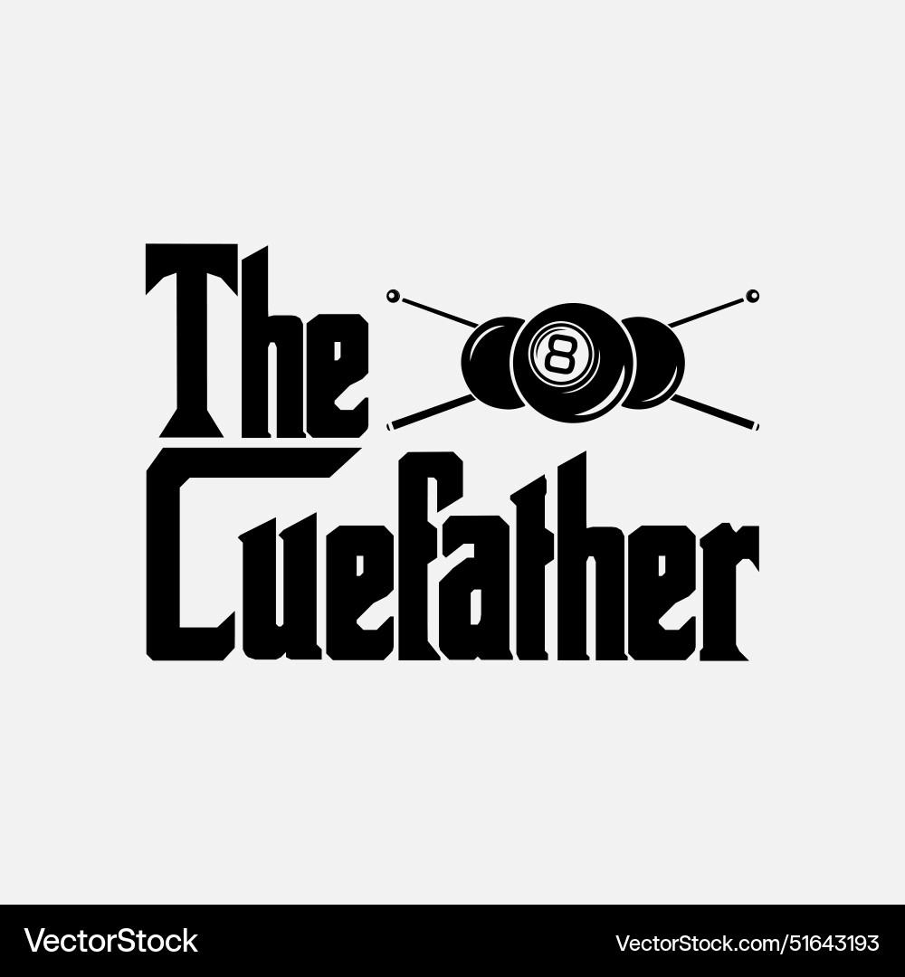 Cue father funny pool billiards player Royalty Free Vector