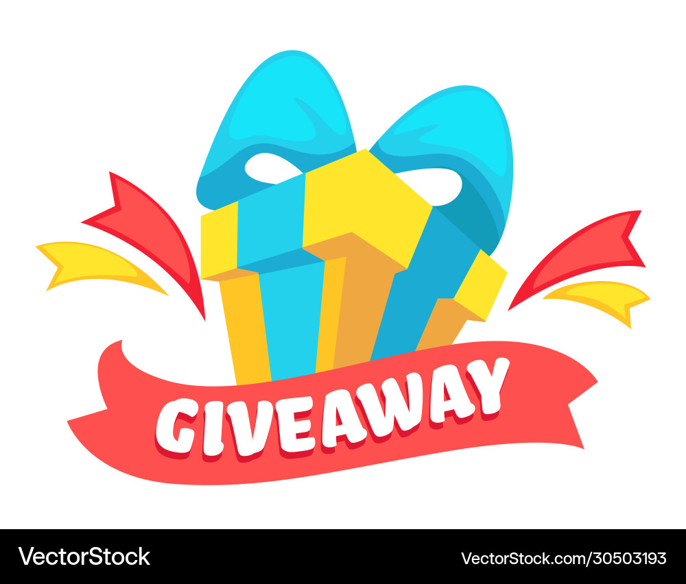 Giveaway banner present for post or like Vector Image