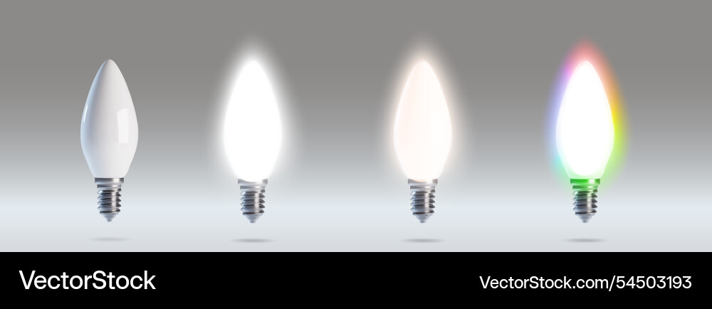 Led light bulb with warm cold rgb illumination Vector Image