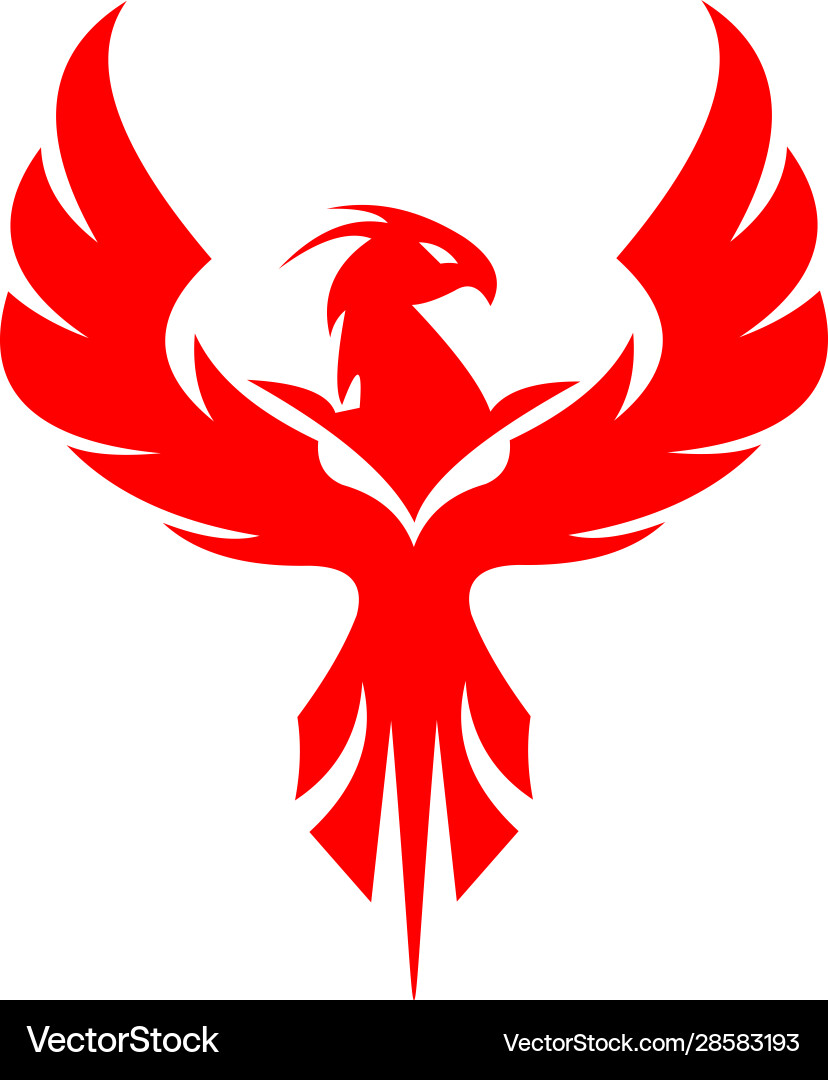 Modern phoenix logo in white isolated background Vector Image