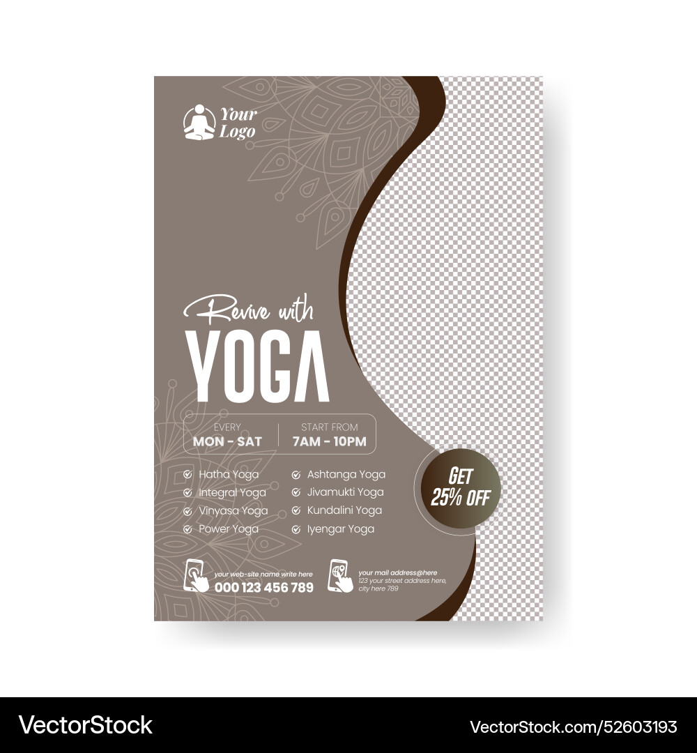 Modern yoga flyer meditation flyer template design