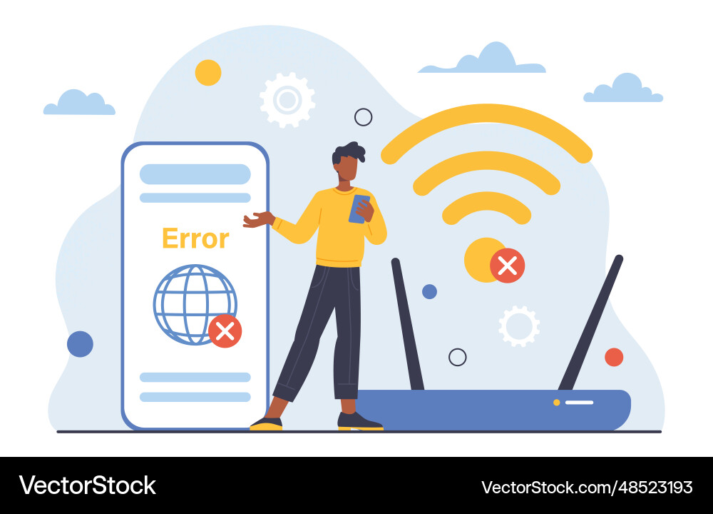No wifi connection concept Royalty Free Vector Image