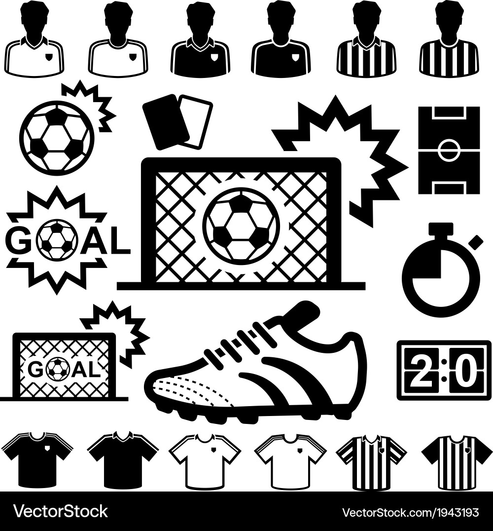 Soccer icons set Royalty Free Vector Image - VectorStock