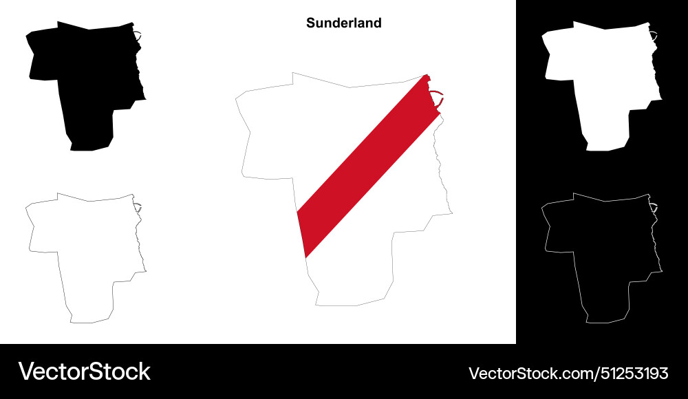 Sunderland outline map Royalty Free Vector Image